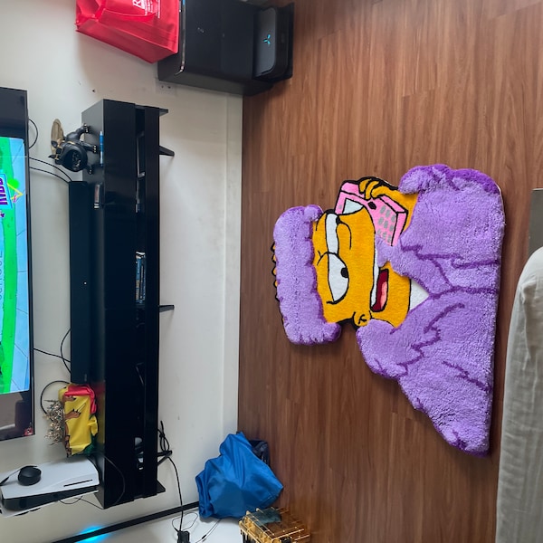 Homer in the Bushes Rug, 4:20 Fluffy Custom Rug 3d Tufted Carpet ...