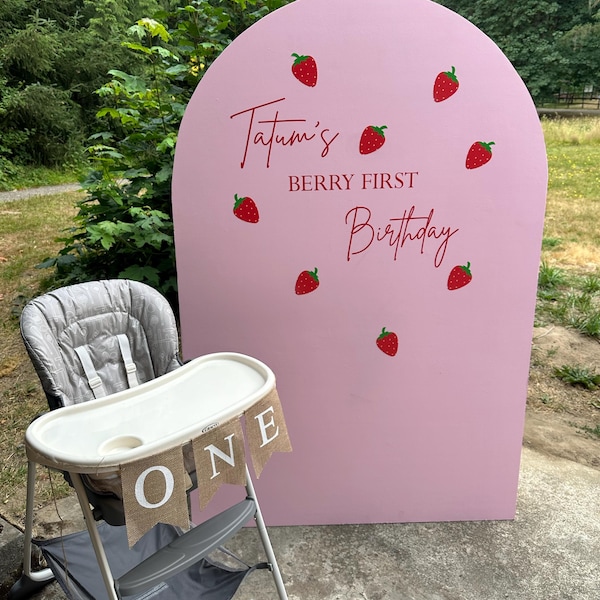 Berry First Birthday Decal - Happy Birthday Party Backdrop - First ...