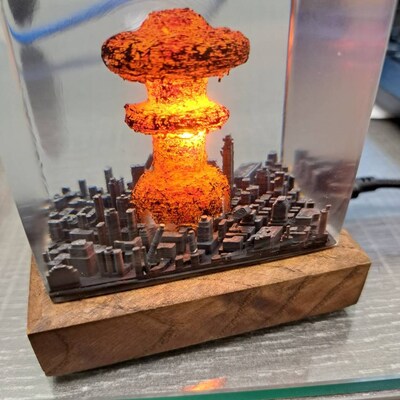 Explosion Bomb Resin Lamp, Atomic Bomb Diorama, Nuke Bomb Fallout 4 ...
