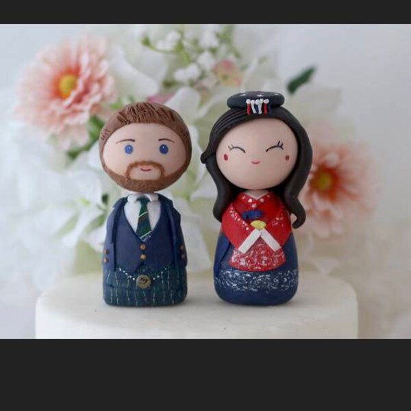 Personalized Filipino Wedding Cake Topper Kokeshi Figurines - Etsy