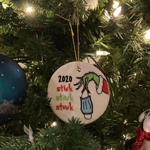 Grinch Hand Christmas Ornament, COVID Grinch, Grinch Ornament, COVID ...