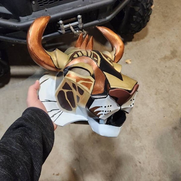 Big Cat Low Poly Mask Pattern for Cardboard or EVA Foam - Etsy