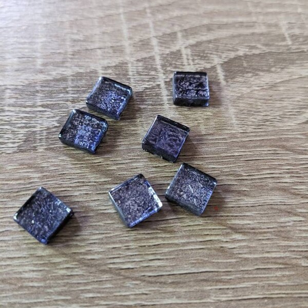 Midnight Blue Foil Square Crystal Tiles - 10mm - 50g Dark Blue Metallic ...