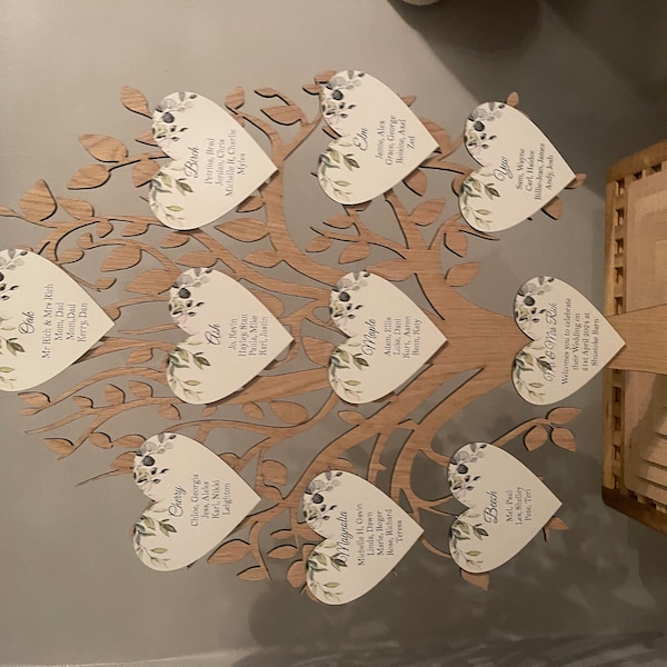 Wedding Table Plan, Seating Chart, Extra Large Tree Table Plan, Rustic ...