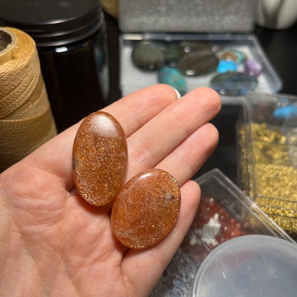 Natural Sunstone Cabochon: Loose Gemstone for Jewelry Making - Etsy