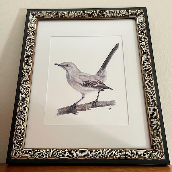 Mockingbird Original Colored Pencil Drawing Reproduction - Etsy