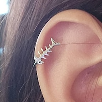 Mini Fishbone Sterling Silver Nose Stud / Nose Screw, Jewelry Nose Stud ...
