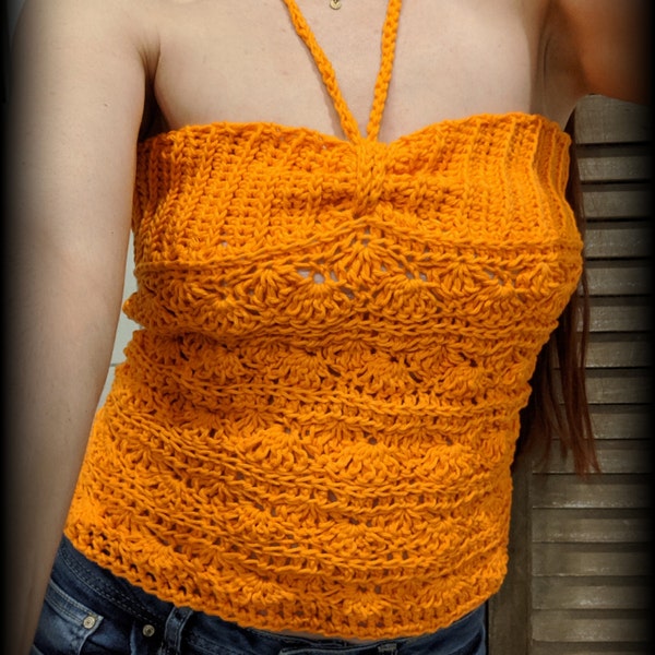 Crochet PATTERN Bomb Shell Halter Top | Women's Summer Fashion Crochet ...