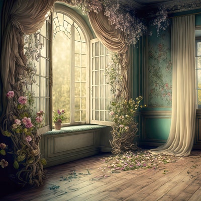 Dreamy Victorian Greenhouse Digital Background Background for - Etsy