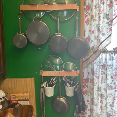 Wall Mounted Solid Copper Pot Rack FREE SHIPPING - Etsy
