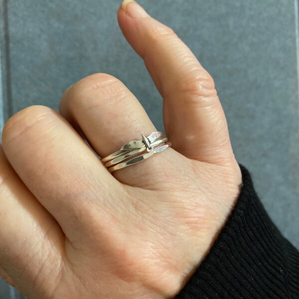 Bird Ring, Sterling Silver, Seagull, Stacking Ring, Nature Inspired ...