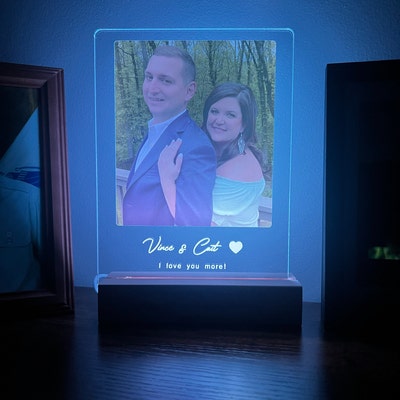 Custom Photo Collage LED Light, Engagement Frames, Newly Engaged Gift ...