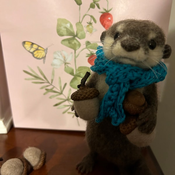 Felted Otter, Needle Felted Animal, Wool Felt Otter, Needle Felted ...
