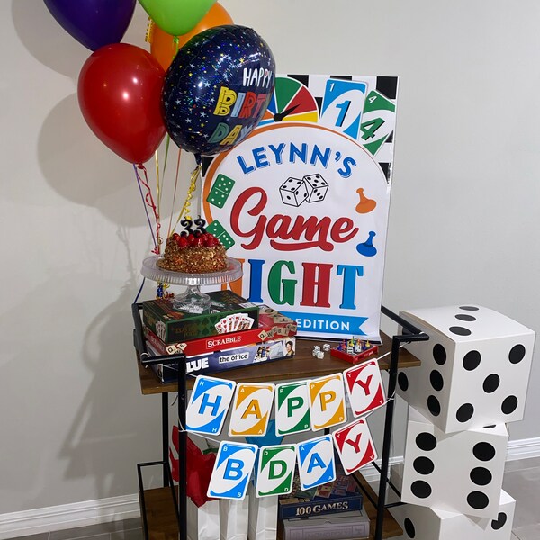 Game Night Party - Printable Poster, Birthday Party Decorations, Family ...