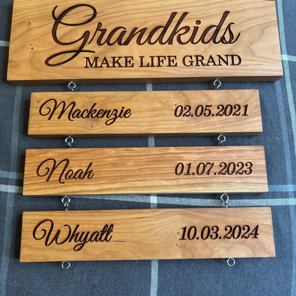 Personalized Grandparent Sign, Grandchildren Birthday Sign, Christmas ...