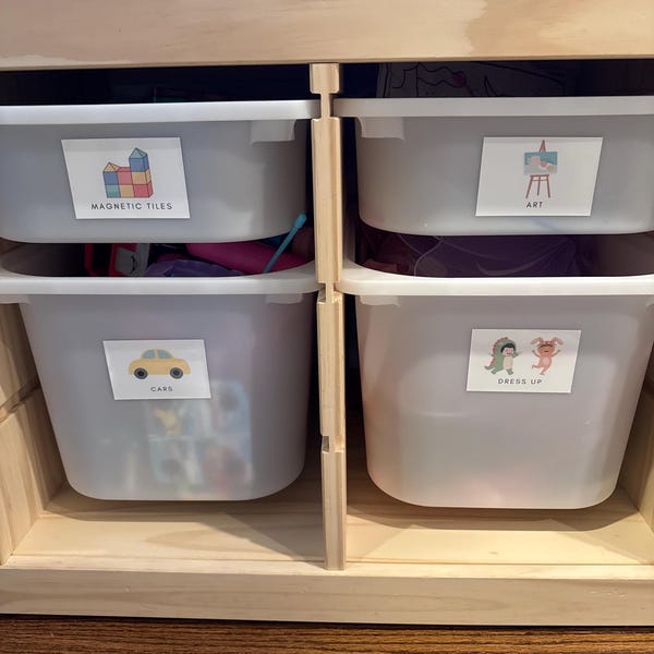 Toy Bin Labels, Playroom Organization, Playroom Labels, Trofast, Cube ...