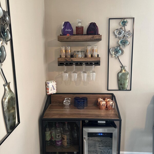 Wood Wine Rack Shelves | the Ryan | Wall Mounted Shelf & Hanging ...