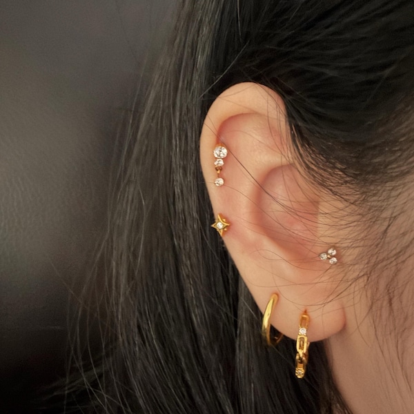 Stacking Hoop Earrings Set by Caitlyn Minimalist • Thin Hoop Earrings ...