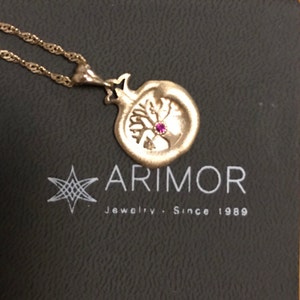 14k Gold Pomegranate Ruby Pendant Jewish Jewelry Gold - Etsy