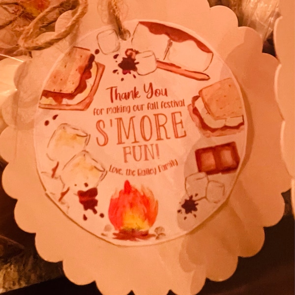 Editable Smores Birthday Thank You Tags Smore Favor Tags Smore Fun ...