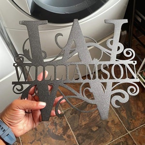 Custom Metal Signs Monogram Wall Decor Metal Wall Art | Etsy