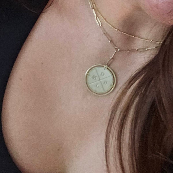 Personalized Compass Necklace: Gold Vermeil Sterling Silver Paperclip ...