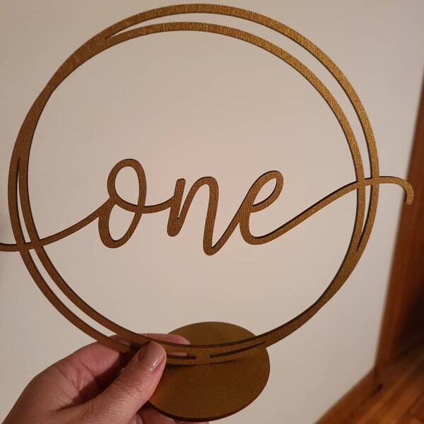Circle Wood Table Numbers | Wedding Reception Numbers | Gold Table ...