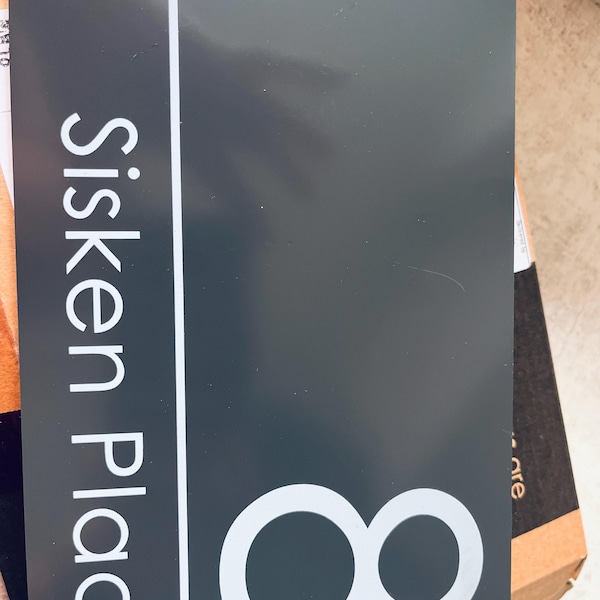 Modern Contemporary Property Number Door Sign Plaque - Anthracite Gray ...