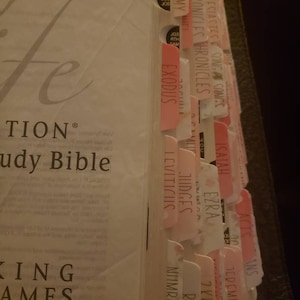 Glossy Vinyl Bible Tabs With Placement Guide for Bible Study - Etsy
