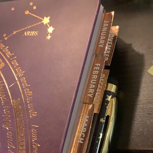 Foiled Medium Tab Month Stickers - Etsy