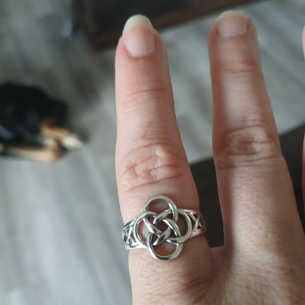 6mm Celtic Knot Eternity Band Solid 925 Sterling Silver Irish Knot Ring Women's Men's Couples ...