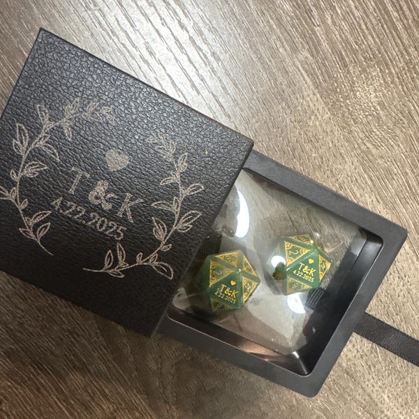 Custom Wedding Dice | Custom Dice D20 | Dungeons & Dragons | DND Dice ...