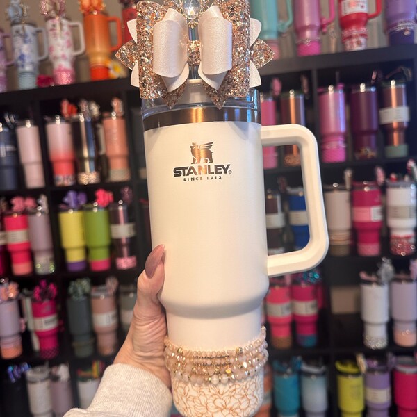 Stanley Tumbler Bow Straw Topper Pink Blue Black White Stanley Cup Bow ...
