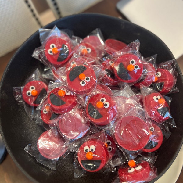 12 - Elmo and Friends Inspired Chocolate Covered Pretzels - Etsy