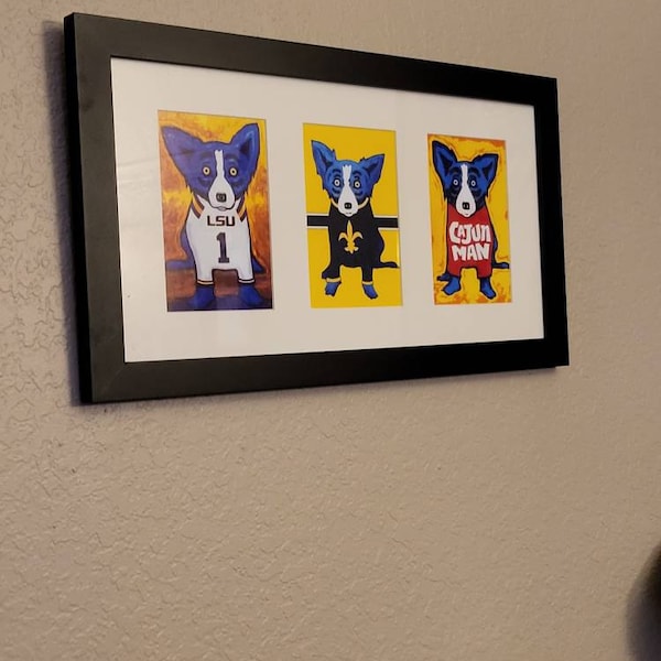 George Rodrigue Blue Dog Saints Postcard - Matted & Framed 11x13 - Etsy