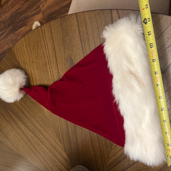 Classic Red Velvet Luxe Santa Hat, Luxury Velvet and Faux Fur Santa Hat ...