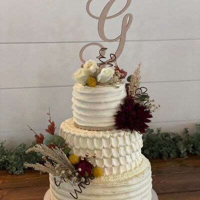 Wedding Cake Topper, Monogram Cake Topper, Custom Initials Wedding Cake ...
