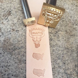 Custom Leather Stamps Handle Included Made in USA 3/8 Thick Brass - Etsy