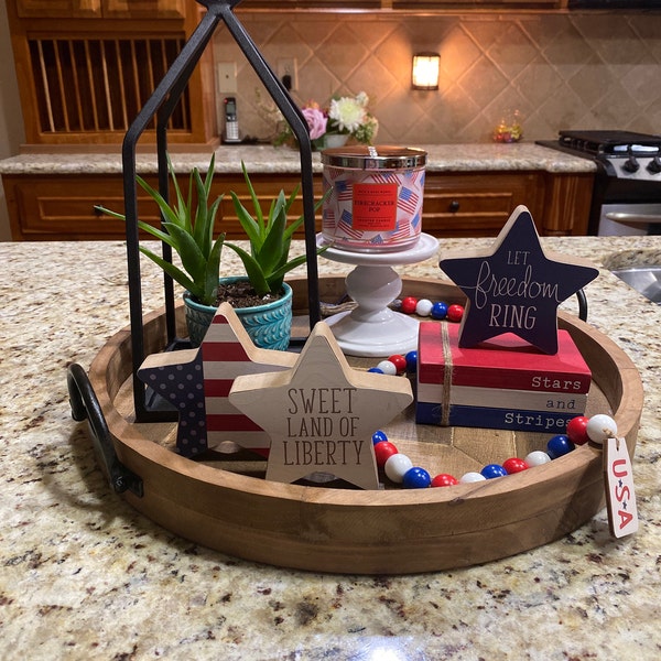 Patriotic Book Stacks | Summertime Book Bundles | USA Decor | Farmhouse ...