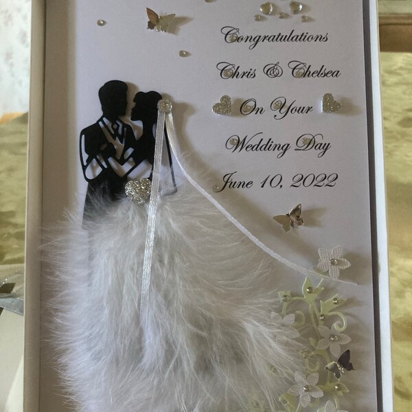 Handmade Personalised 3D Wedding Card / Anniversary Card With GIFT BOX ...