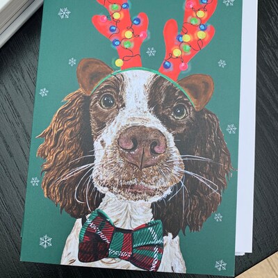 Red/golden Cockapoo Christmas Card - Etsy