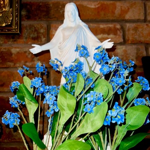 Blue Forget-me-not, White or Green Faux Forget Me Not Flower Bunch ...
