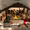 Handmade Wooden Christmas Nativity, Manger, Stable With Light. Rope ...