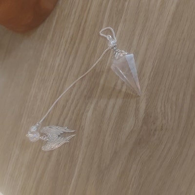Angel Aura Quartz Pendulum With Large Wing, Aids Insight and Connection ...