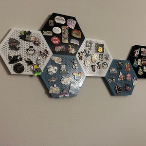Enamel Pin Board Display for Pin Collectors hexagon Wall Mount Enamel ...