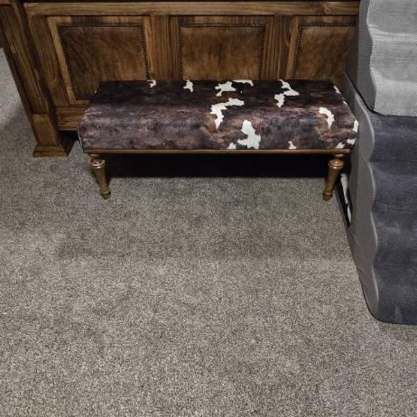 Cowhide Pattern Bench, Purse Bench, Blanket Bedroom Bench, Furry Bench ...