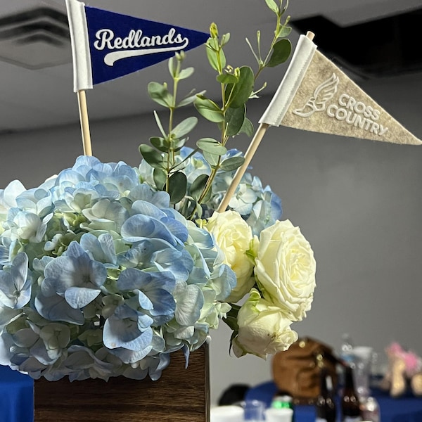 Custom Mini Pennant, Waving Hand Flag, Small Triangle Pennant Flag ...