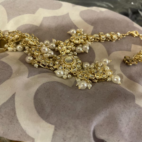 Kundan Single Hath Paan/bracelet/haath Phool/hathh Panja/finger Hand ...