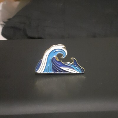 Wave Enamel Pin Badge, Designed by Cold up North - Etsy