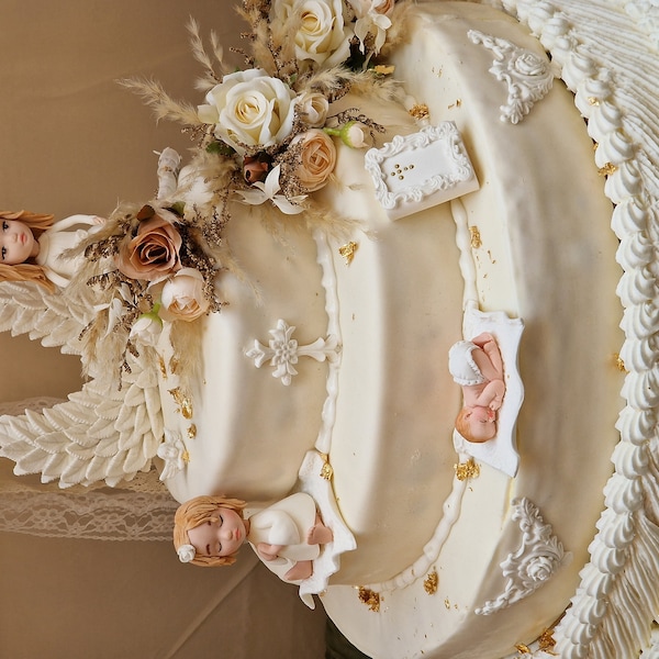 Baby on Wings Little Angel Cake Topper Baby Shower Baptism Girl Topper ...